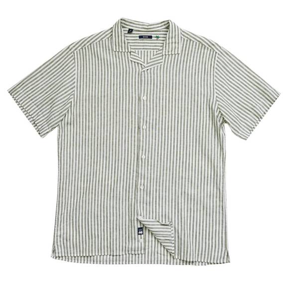 Benson | Shirts | New Benson Mens Malibu Striped Button Up In Green ...
